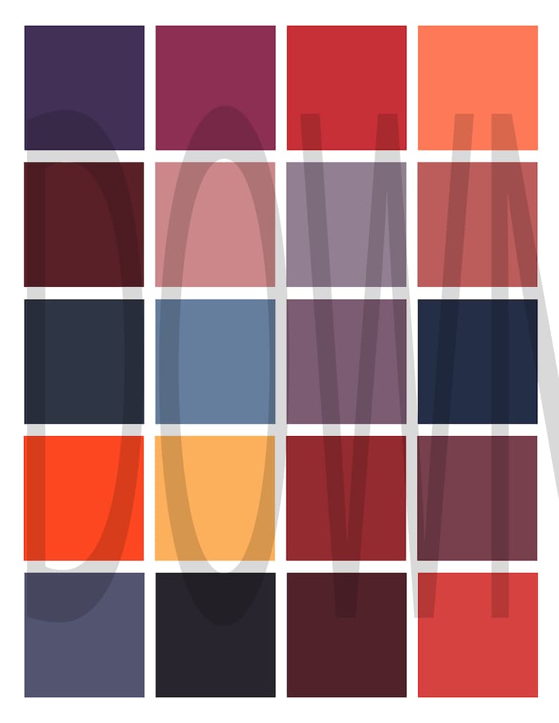 Color Grid Wall Art / Color Palette Numbers / Color Codes - Etsy