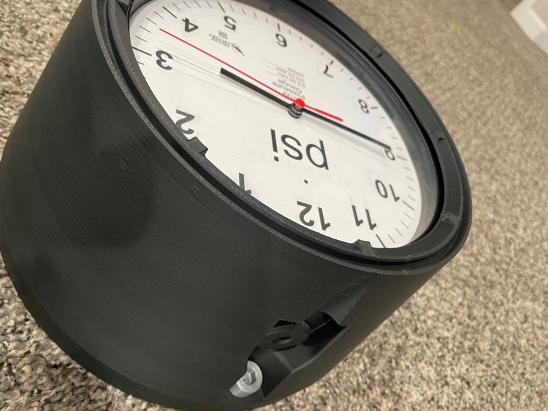 8 Inch Clock, Oversized Pressure PSI Gauge Wall Clock, Oil / Gas ...