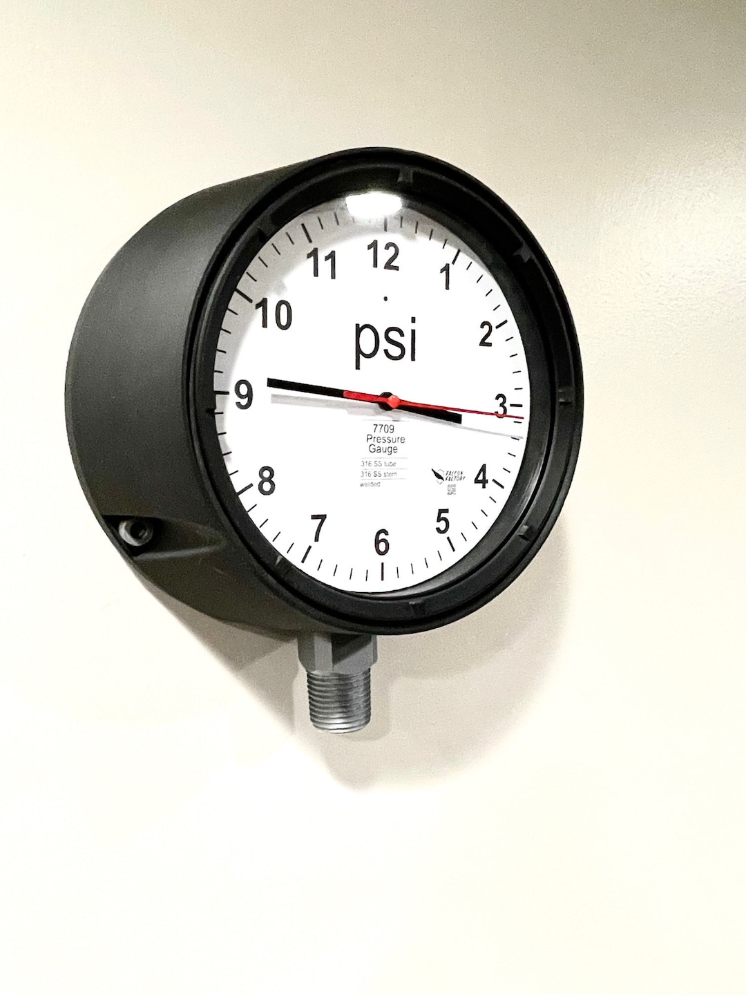 8 Inch Clock, Oversized Pressure PSI Gauge Wall Clock, Oil / Gas ...