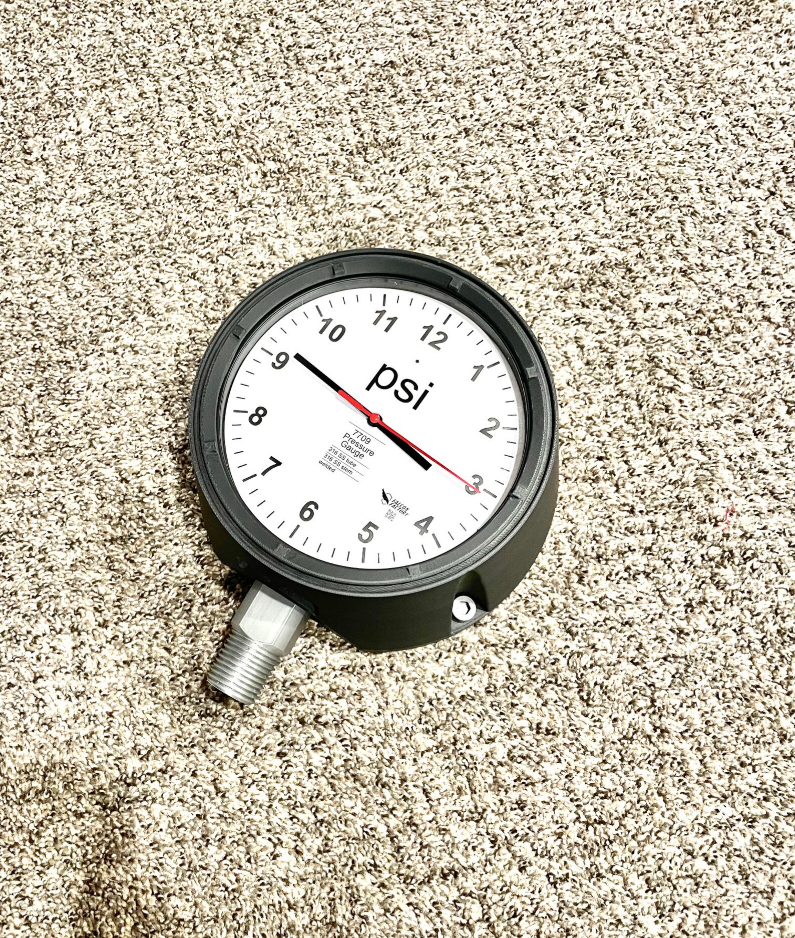 8 Inch Clock, Oversized Pressure PSI Gauge Wall Clock, Oil / Gas ...