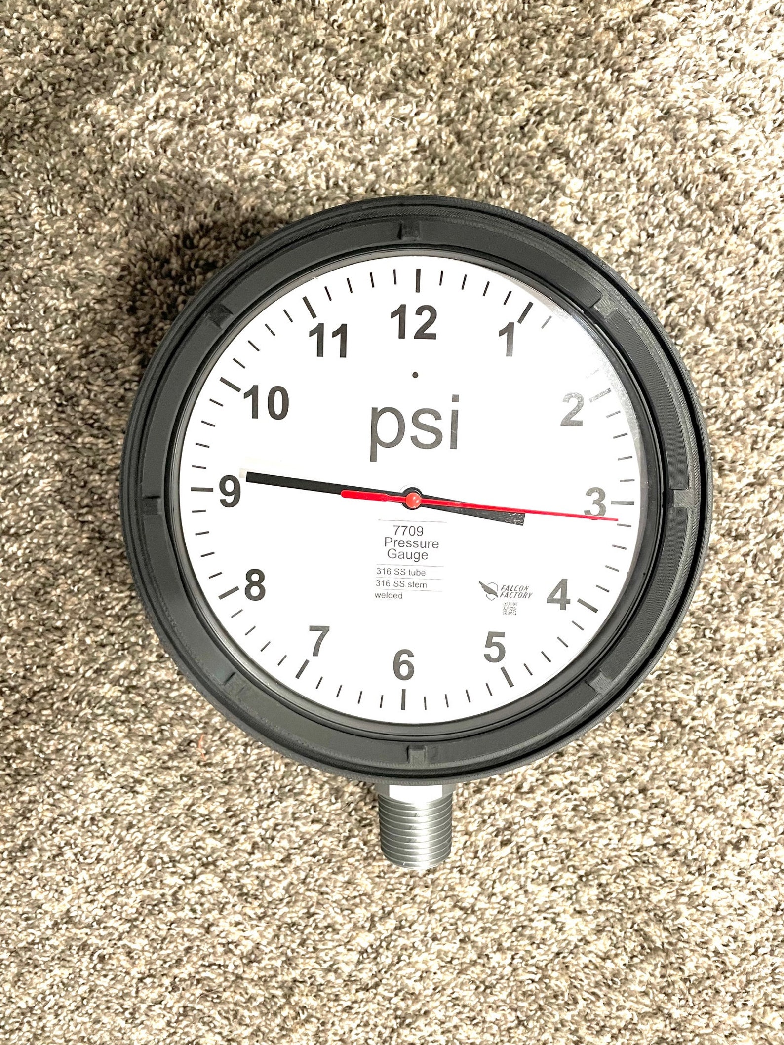 8 Inch Clock, Oversized Pressure PSI Gauge Wall Clock, Oil / Gas ...