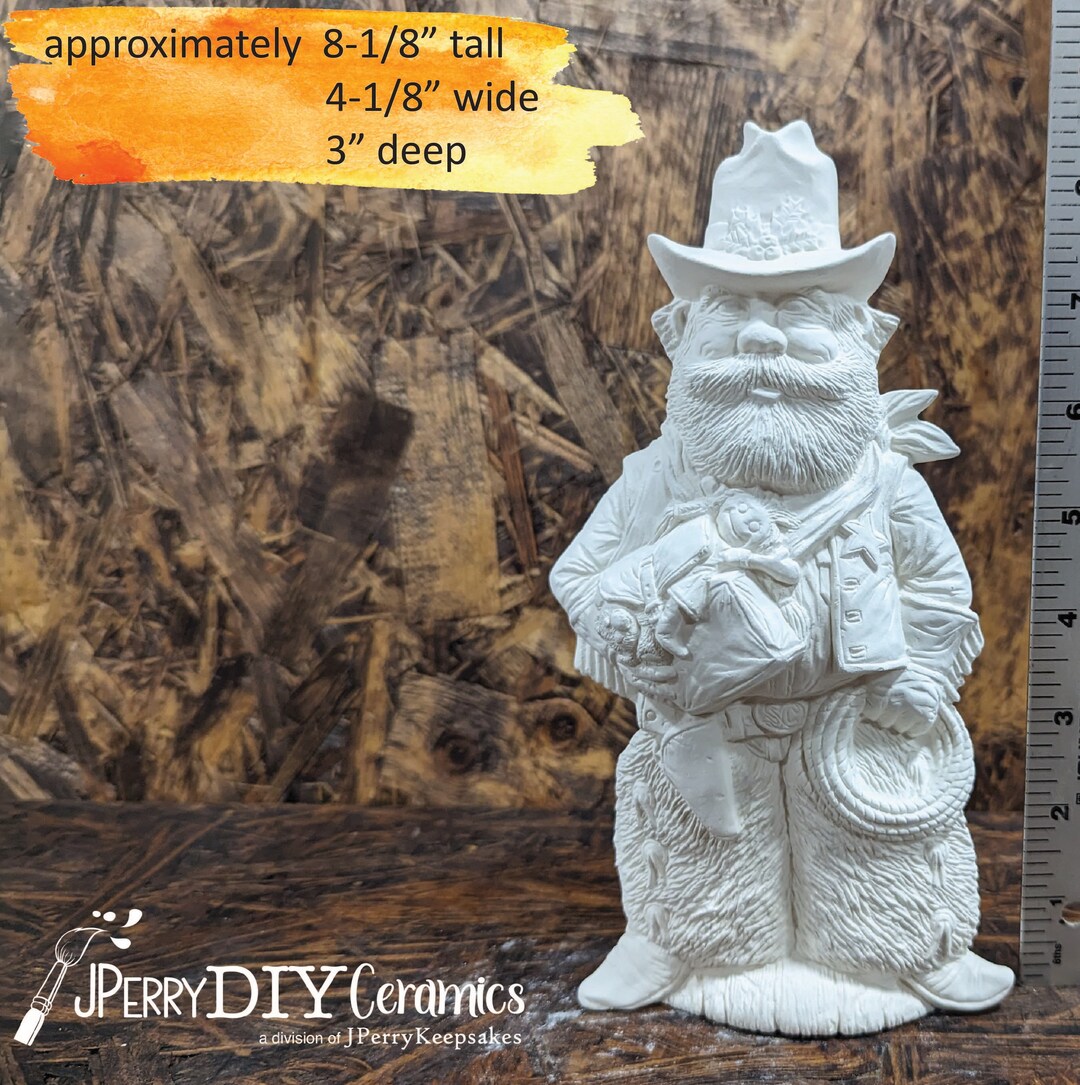 Ready to Paint Cowboy Santa, Rodeo Santa, Western Santa Ceramic Bisque ...
