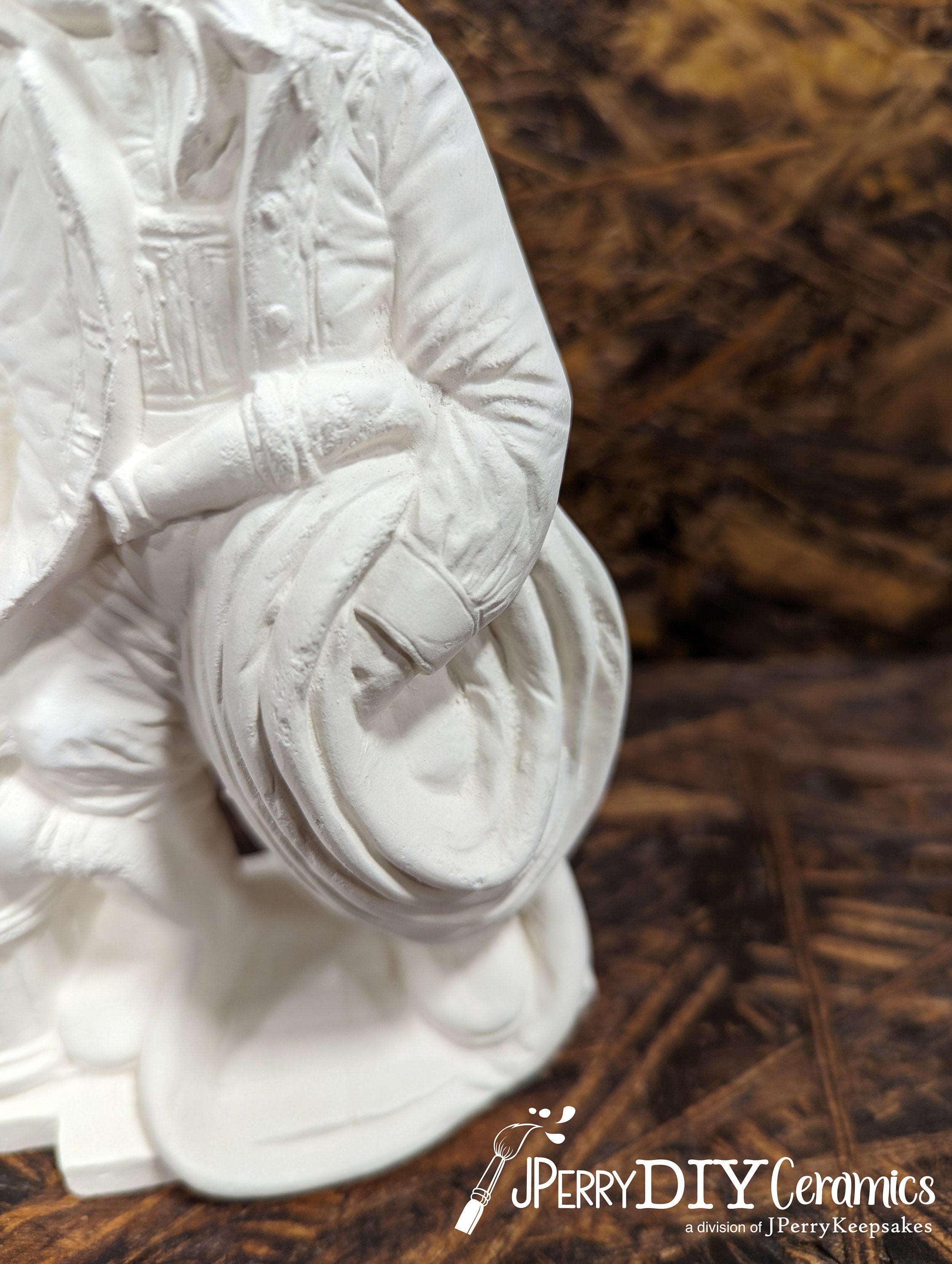 Ready to Paint Fireman With Fire Hose and Hydrant, Ceramic Bisque DIY ...