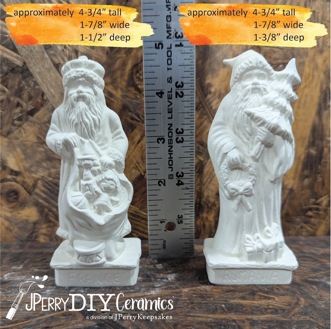 SMALL Ready to Paint Old World Santa Set France and Romania Collectible ...
