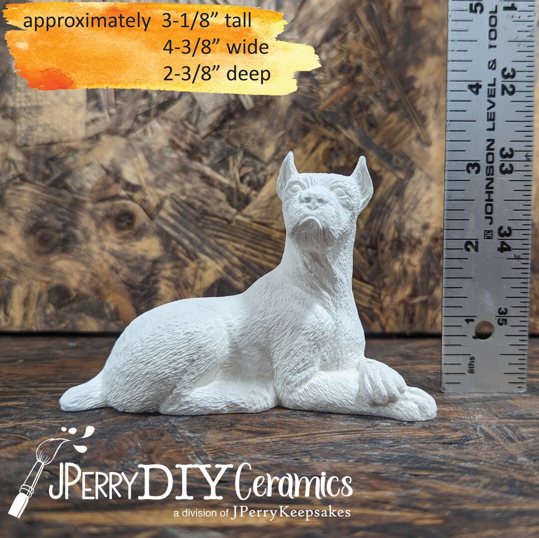 Ready to Paint SMALL Boxer Dog Laying Down, Ceramic Bisque DIY Dog ...