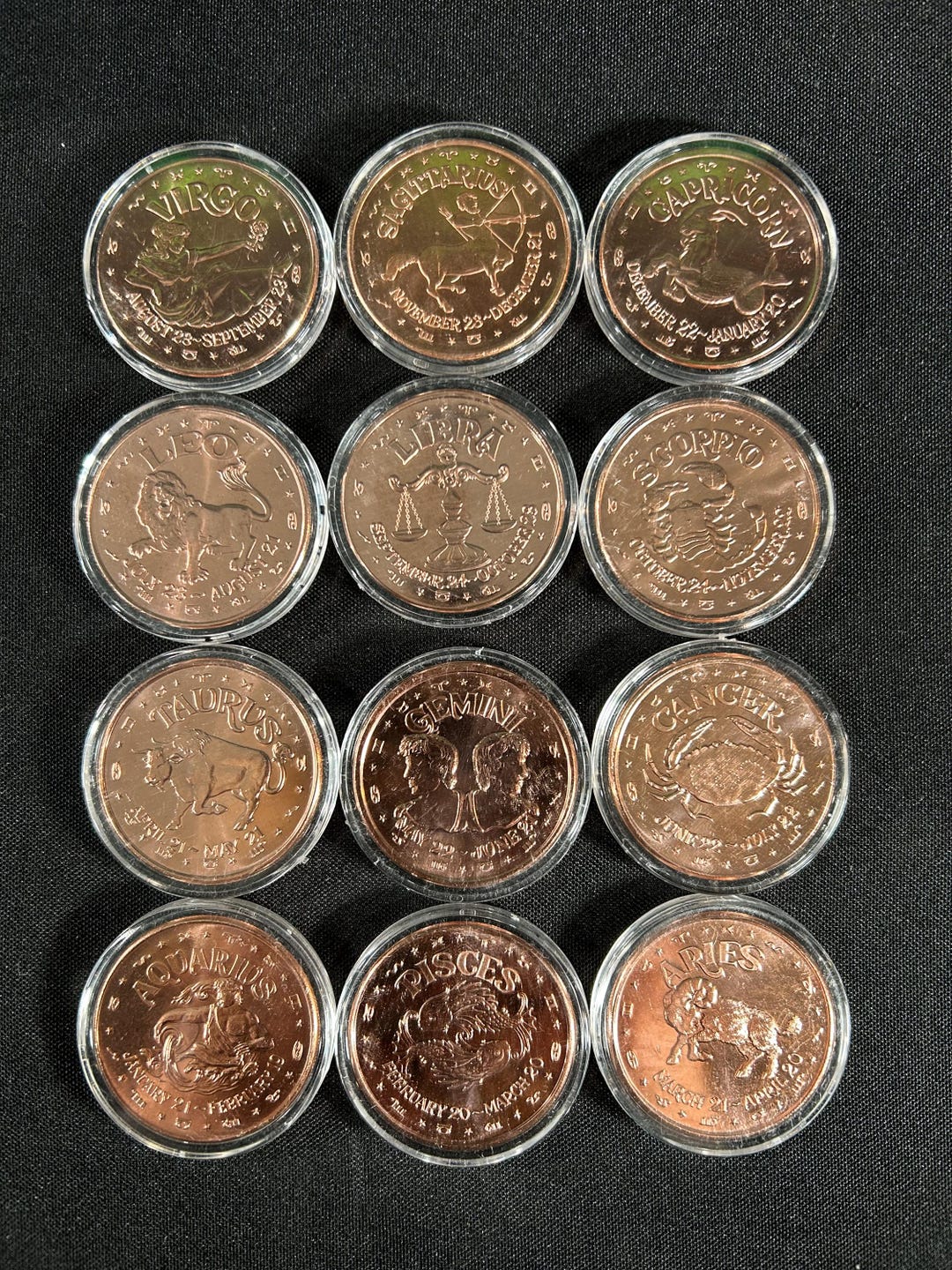 Pure Copper Zodiac Coins - Etsy