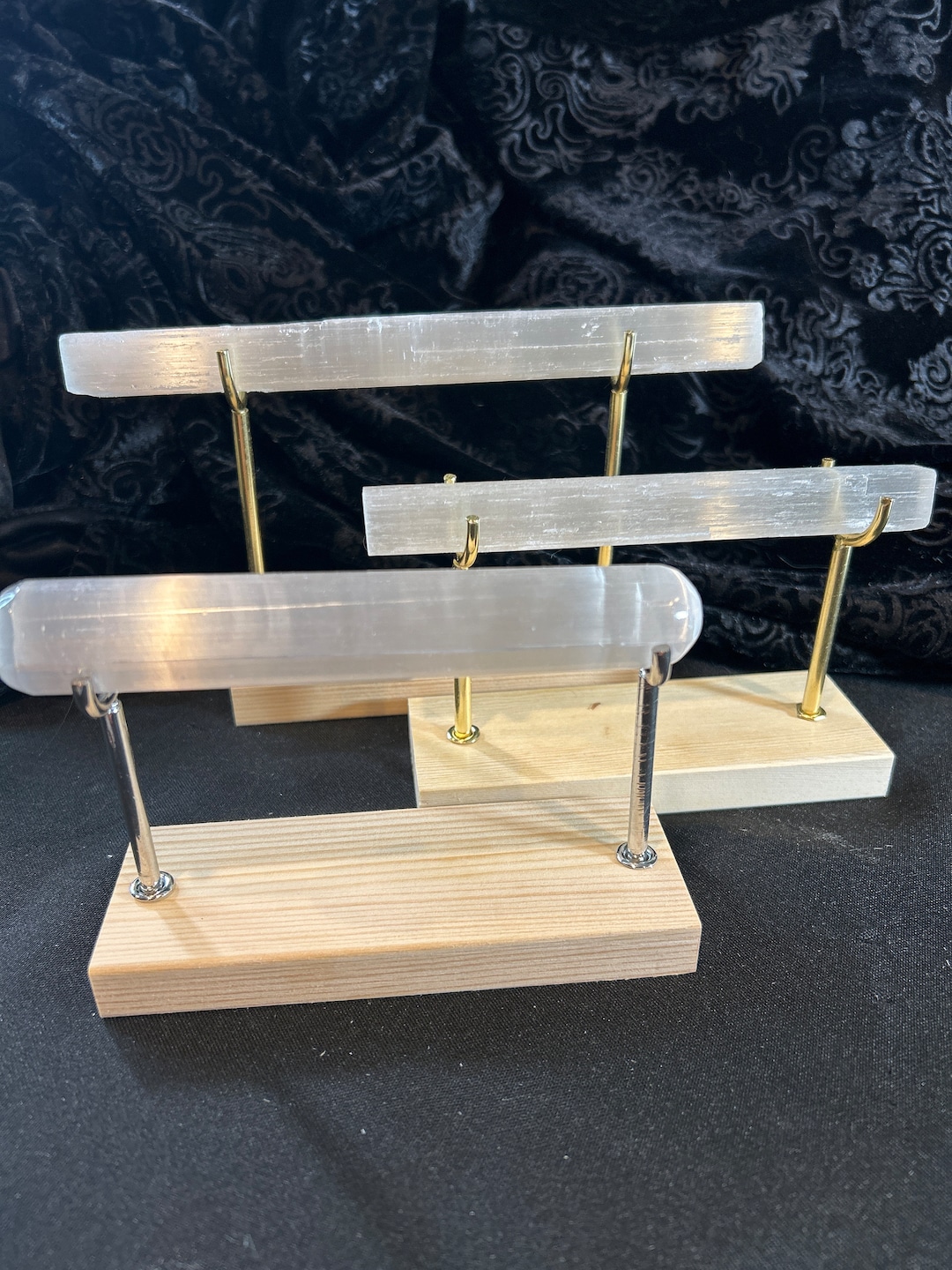 Selenite Satin Spar Bracelet Stands - Etsy