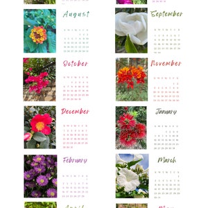 Monthly Calendar - Floral - Etsy