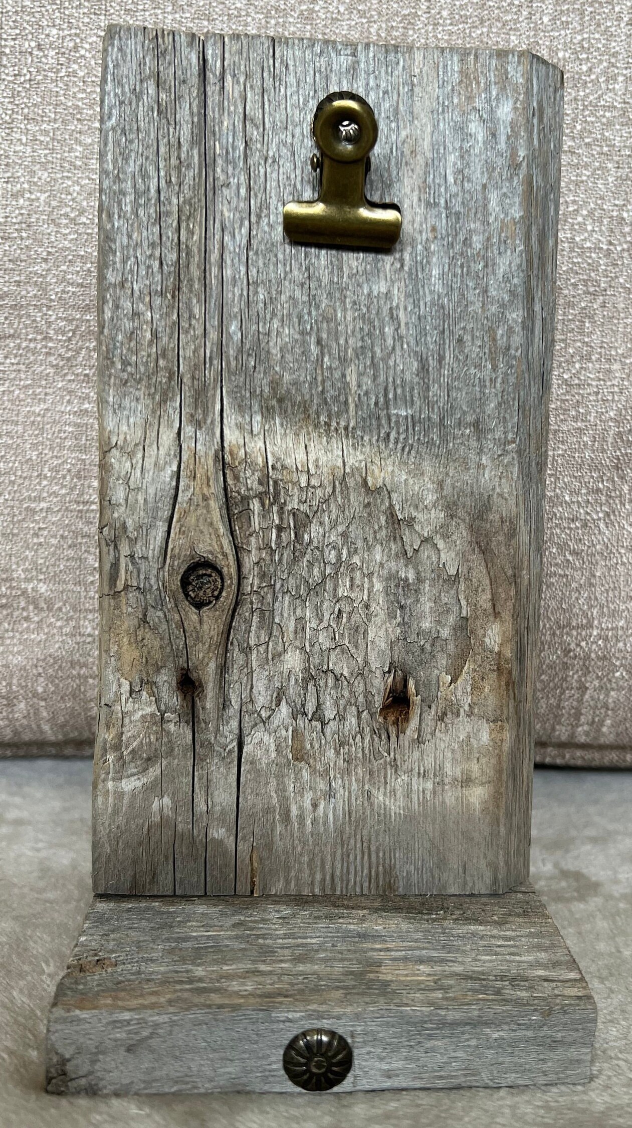 MY OWN Handmade RUSTIC Barn Wood Picture Frame With Bronze Clip & Tack ...