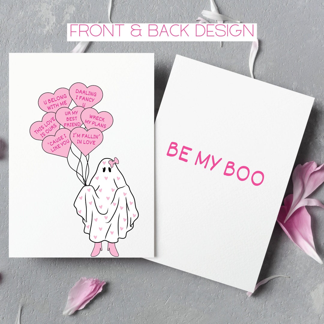 Swiftie Valentine Puns Card Be My Boo Ghost Pun Valentine Card ...