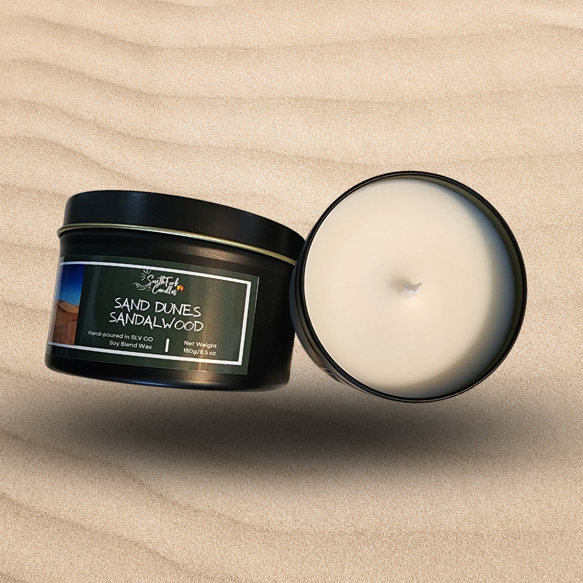 Sandalwood & Amber Scented Candle Sand Dunes Sandalwood Soy Blend Wax ...