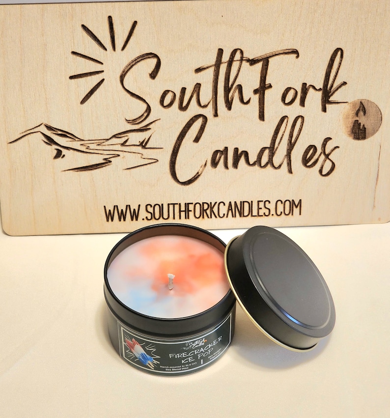 Firecracker Ice Pop Scented Candle in 4oz Tin - Summer Scent | Soy ...