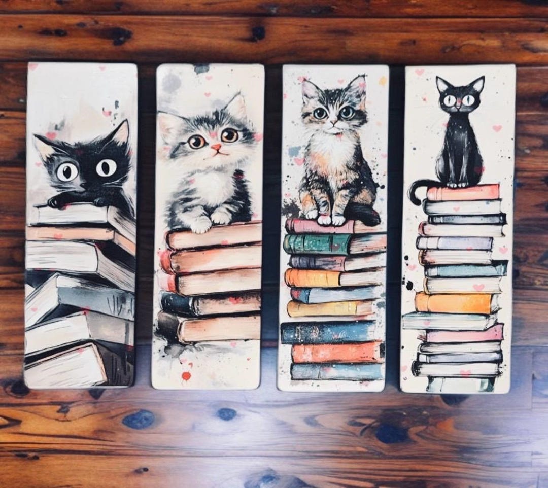 Handmade Kitten Bookmark: Laminated Cat Lover Gift - Etsy