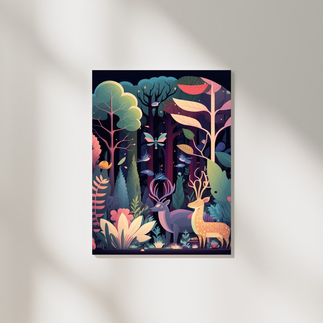 Enchanted Forest Printable Canvas Wall Art - Etsy
