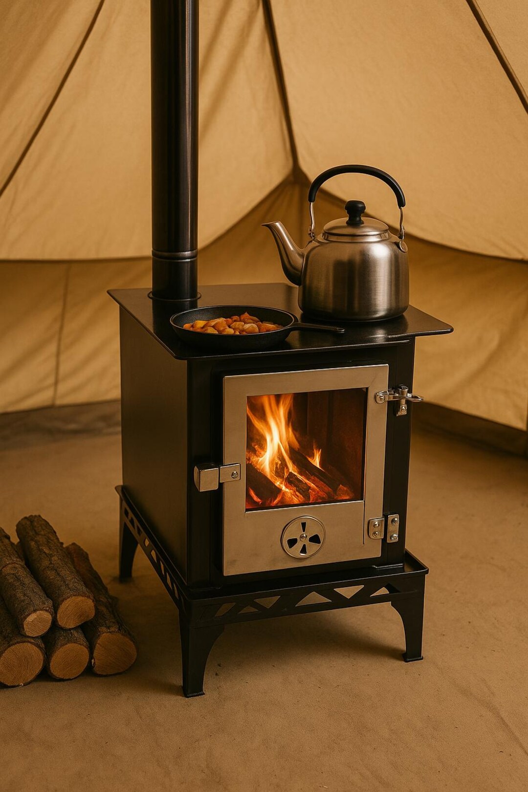 Buy Mini Camping Wood Stove: Portable Tent Heater & Campfire Oven ...