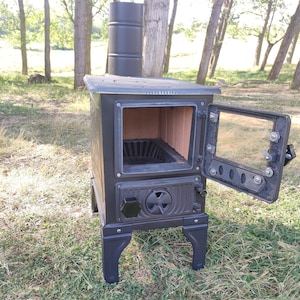 Cast Iron Caravan Stove: Mini Wood & Coal Burning Tent Heater - Etsy