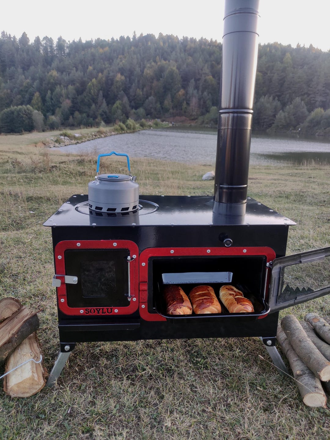 Wood Stove With Oven: Portable Camping, Cabin, and Caravan Cook Stove ...