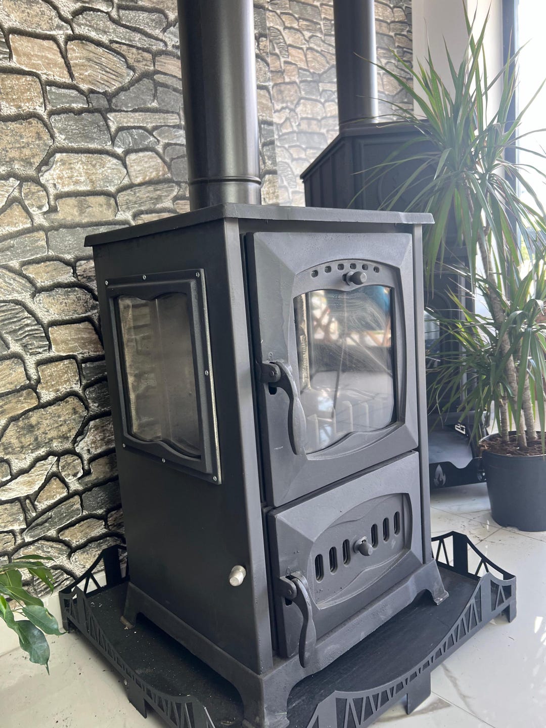 Wood Fireplace Stove, Glazed Wood Stove, Tiny Hause Stove, Mountain ...