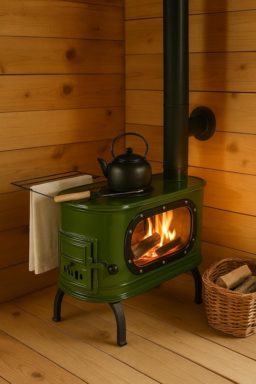 Portable Green Wood Stove: Camping, Cabin, and Tent Heater - Etsy