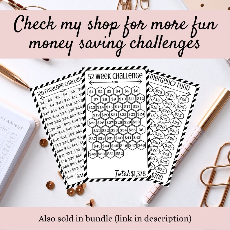 Ten Dollar Savings Challenge Printable Savings Challenge Budget Binder ...