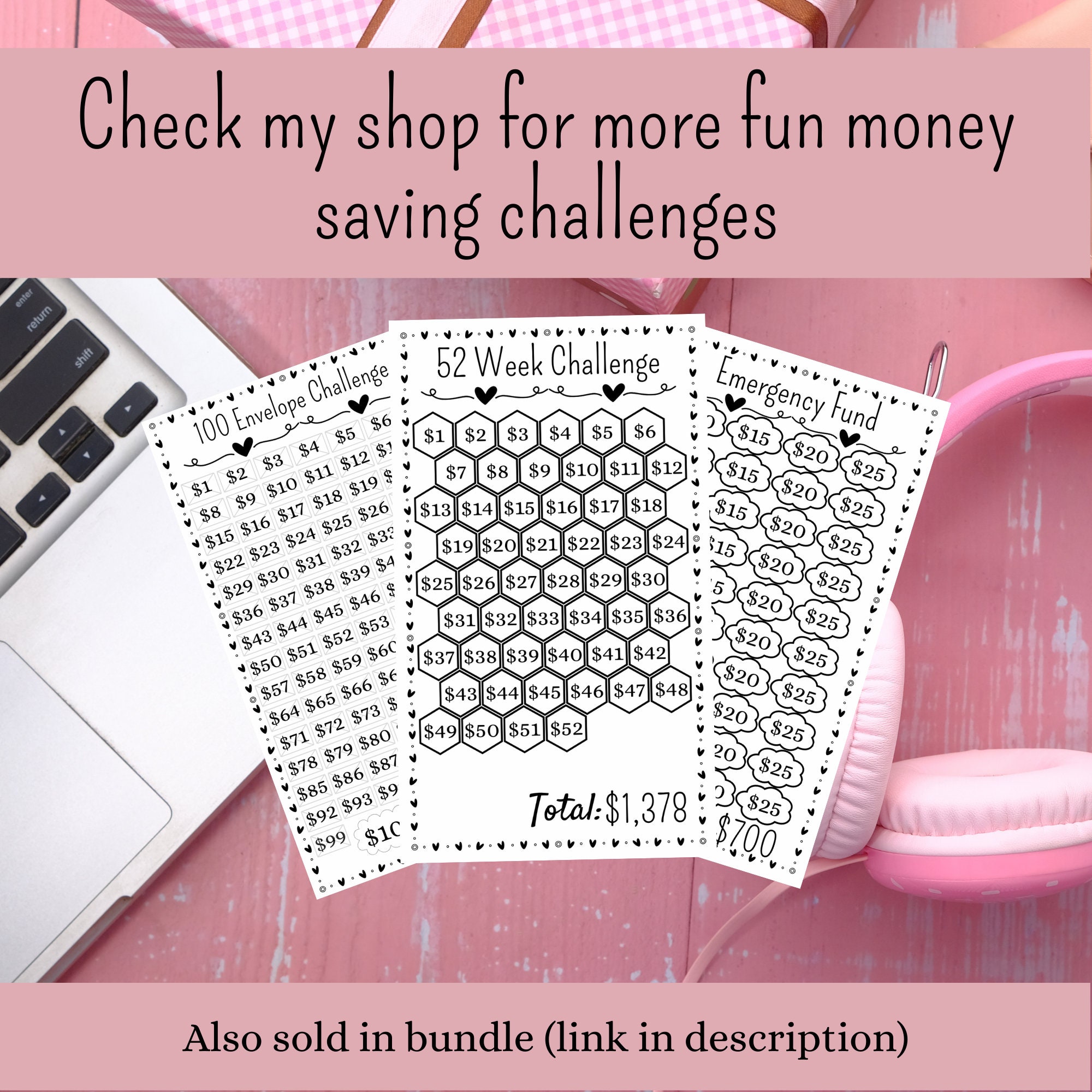 Ten Dollar Savings Challenge Printable Savings Challenge Budget Binder ...