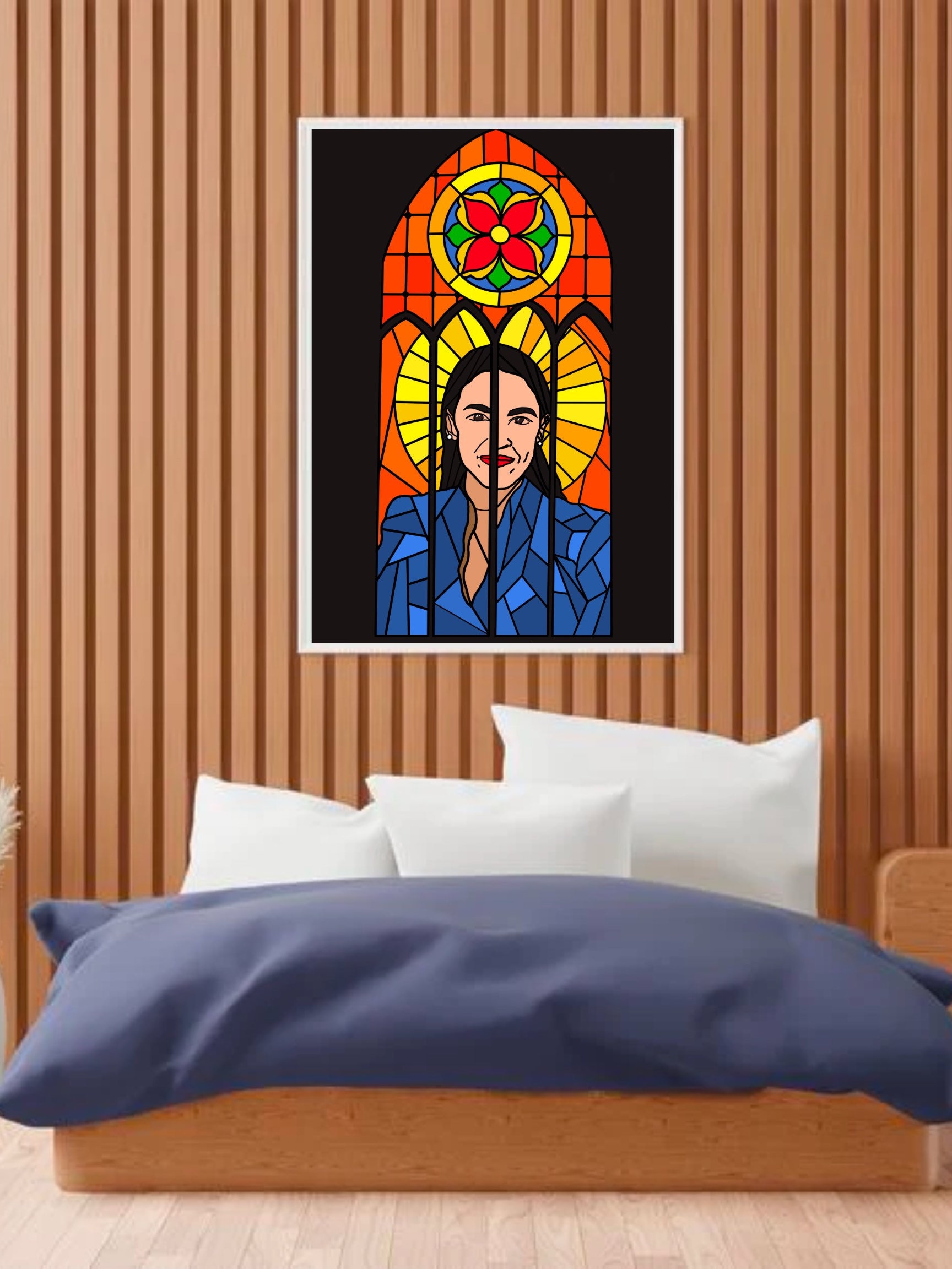 AOC - Alexandria Ocasio-cortez - AOC Stained Window Poster - Aoc ...