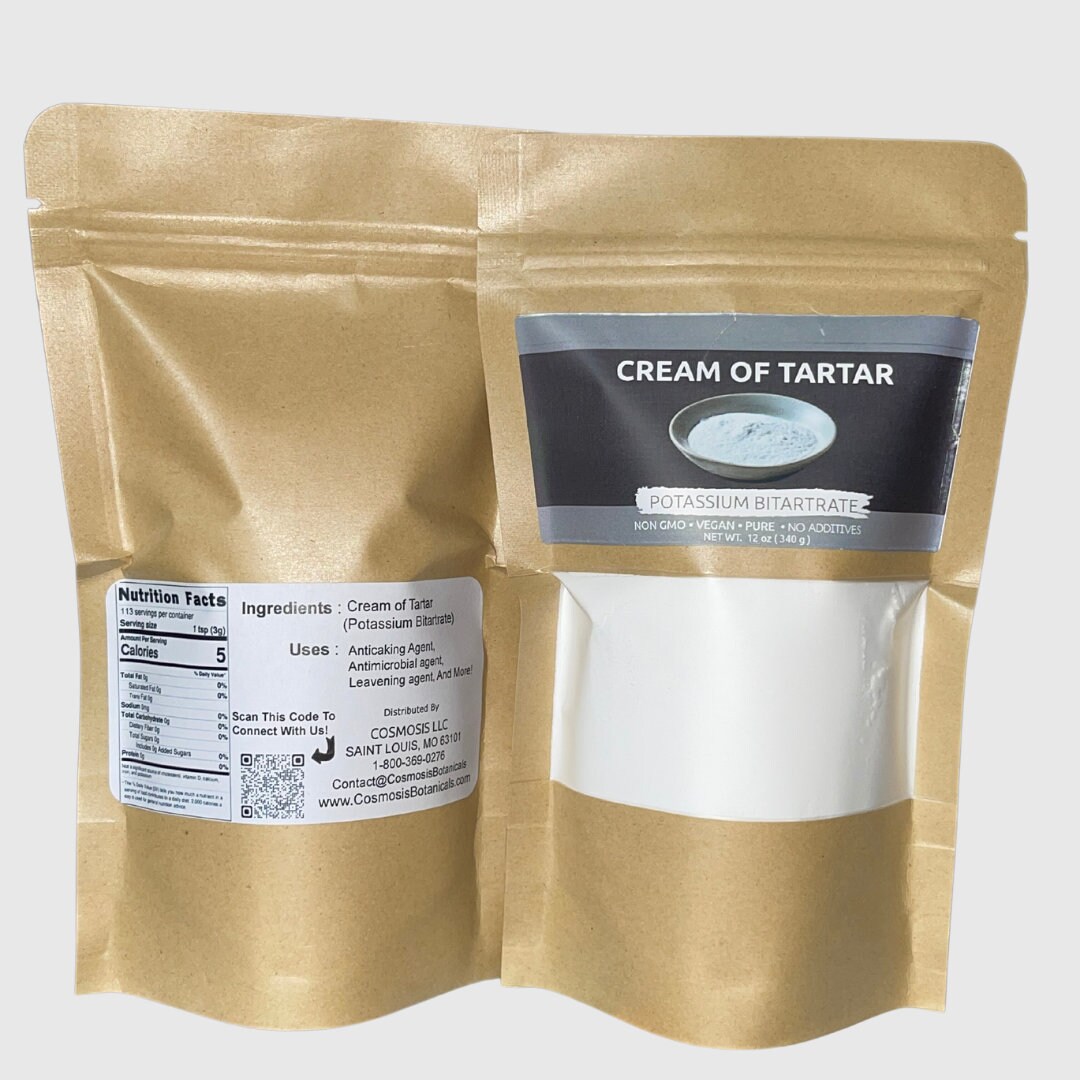 Pure Potassium Bitartrate - Cream of Tartar 12 Oz for Baking and ...