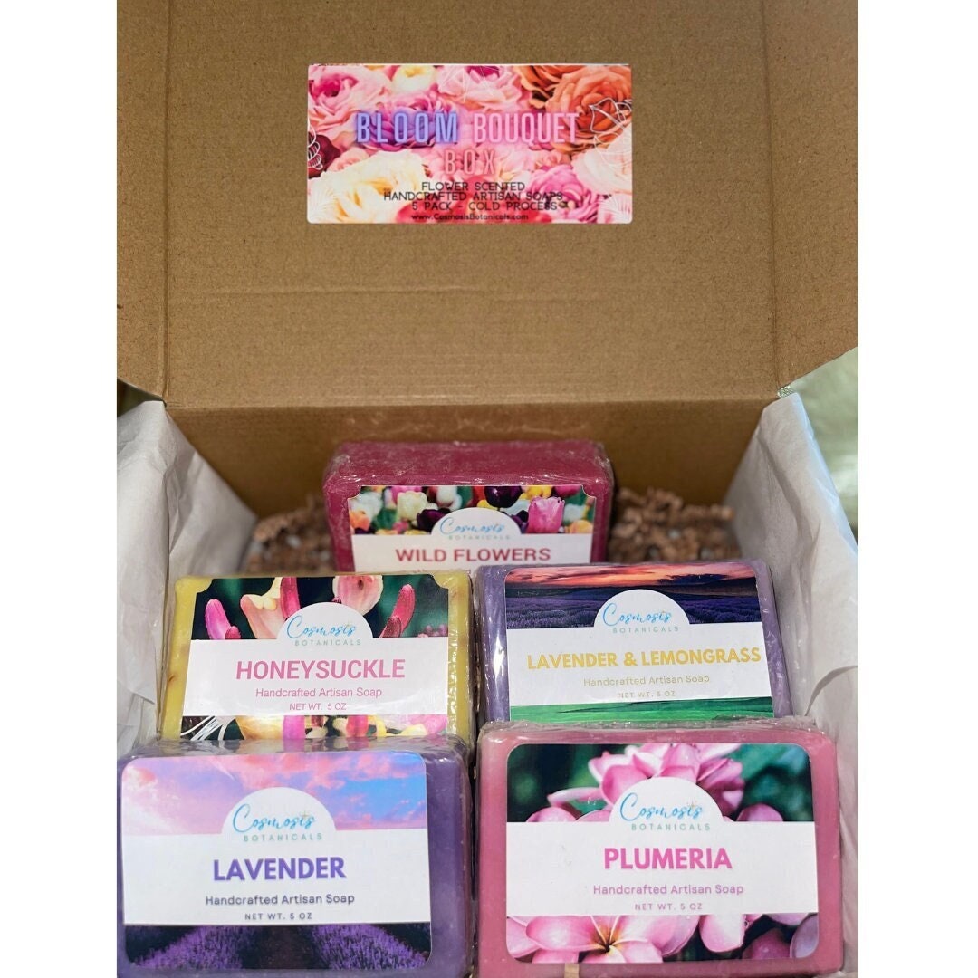 5 Bar Cold Pressed Artisan Soaps - Bloom Bouquet Edition - Etsy Australia