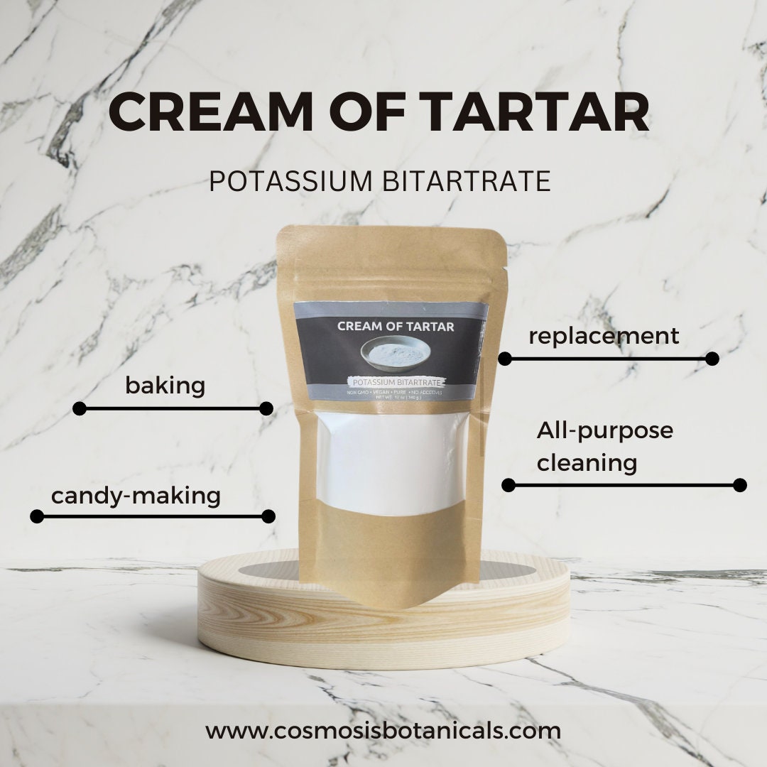 Pure Potassium Bitartrate - Cream of Tartar 12 Oz for Baking and ...