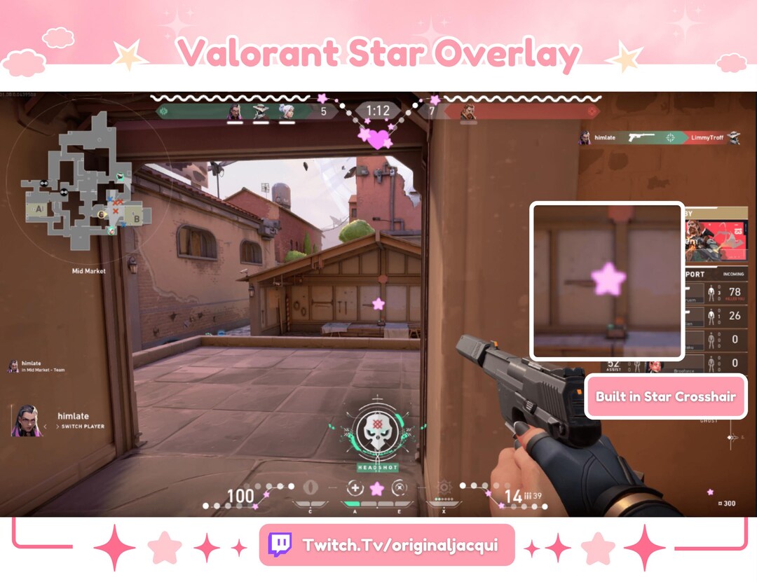 Animated Valorant Star Overlay HUD Overlay Cute Stream Overlay Twitch ...