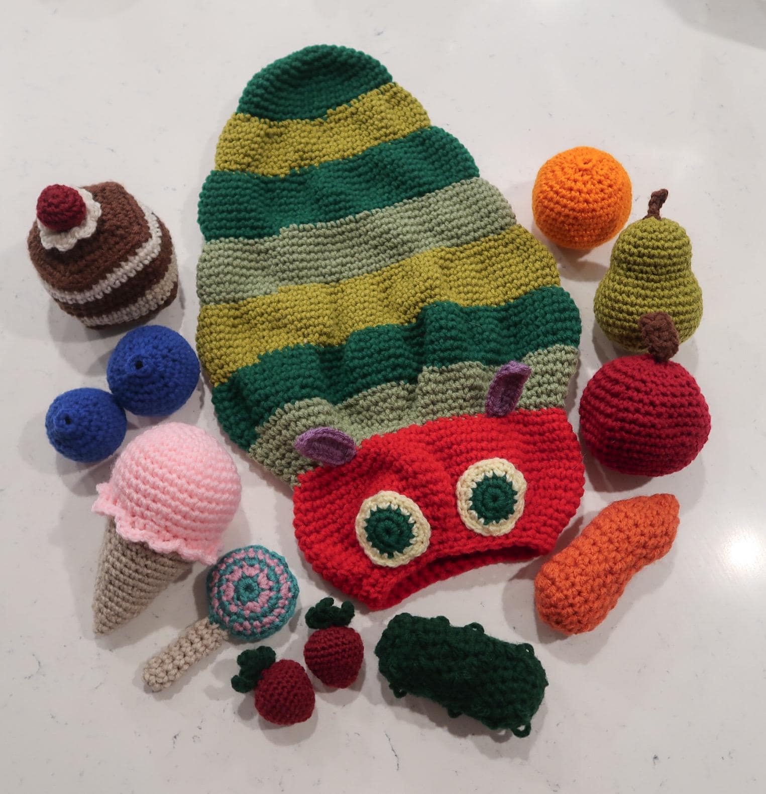 The Very Hungry Caterpillar Interactive Crochet Play Food Set | Kids ...