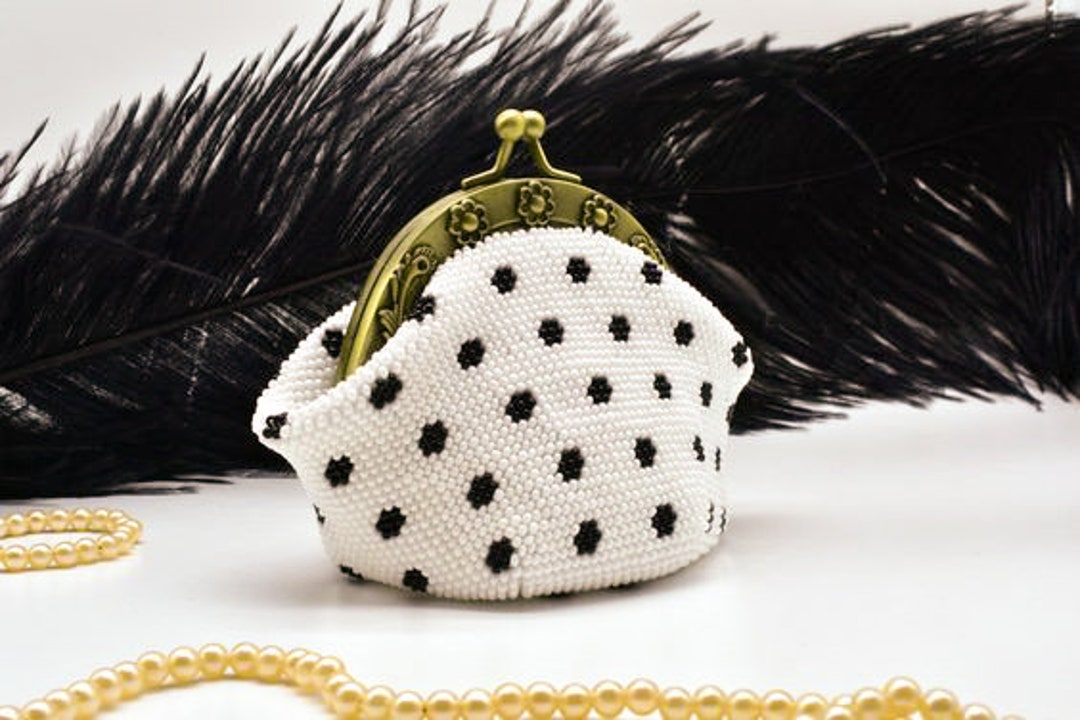 Bead Crochet Pattern for Beaded Coin Purse Polka Dots Beading Tutorial ...