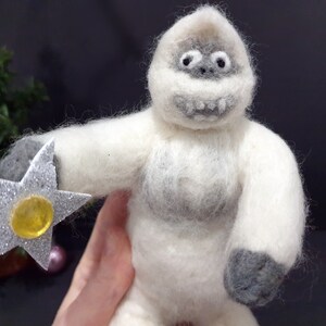 Christmas Tree Topper Felted Bigfoot Vintage Christmas Ornament Wool ...