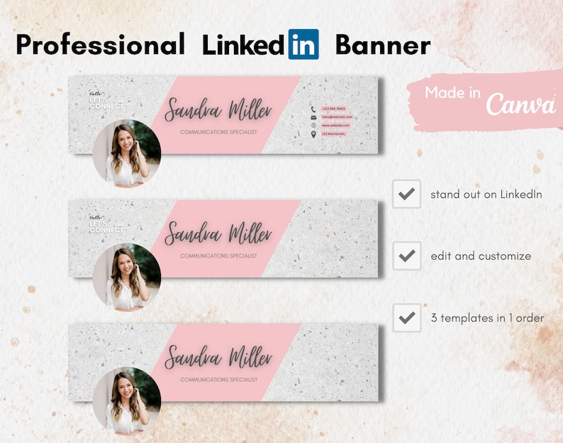 Professional Linkedin Banner Template - Editable, on Canva - Etsy