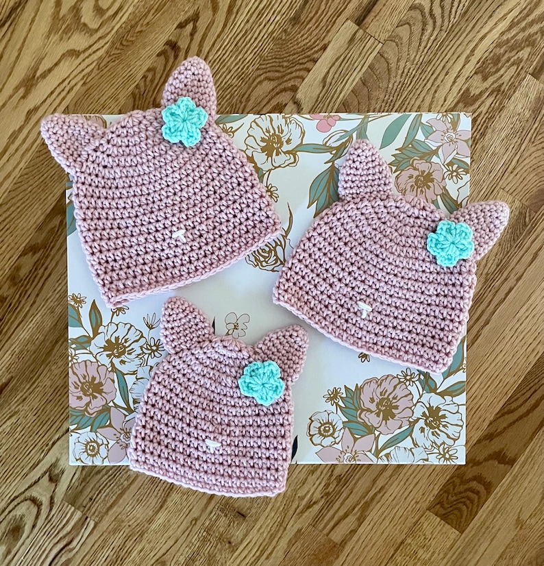 Kitty Cat Pink Crocheted Baby Hat - Etsy