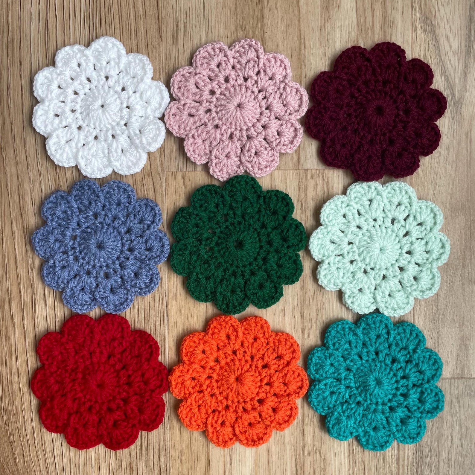 Crocheted Flower Coasters / *sold Individually* / Doily Coasters / Mix ...