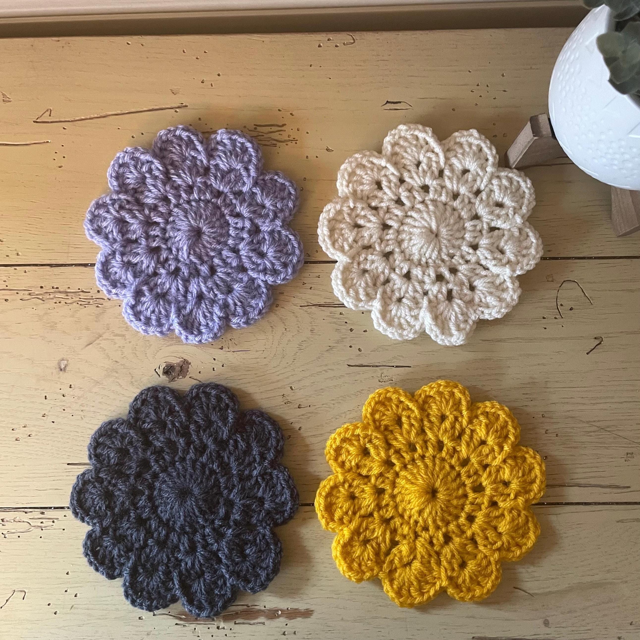 Crocheted Doily Coasters / Set of Four / Handmade Coasters / Flower Coasters - Etsy