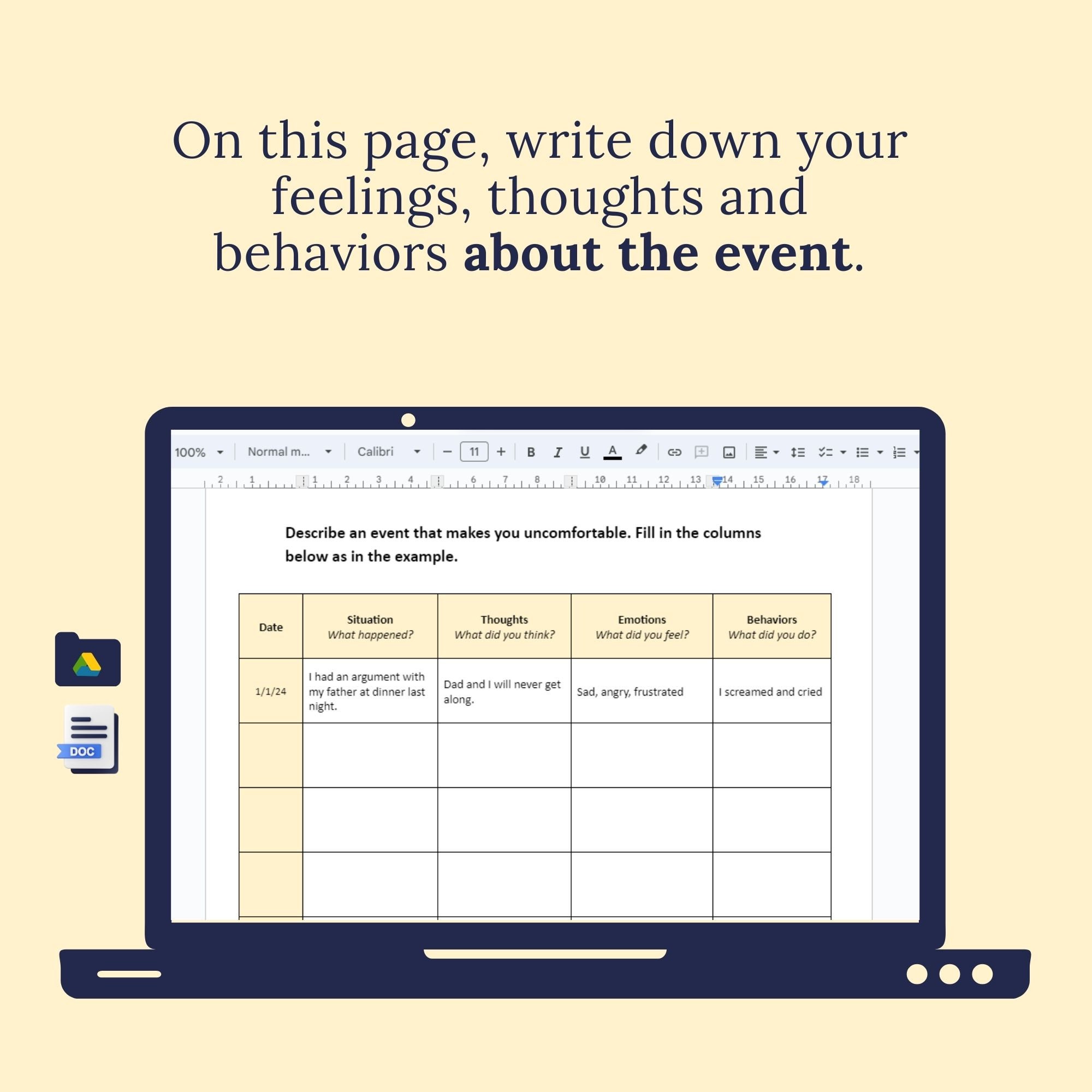 Editable CBT Worksheet: Self-assessment & Coping Skills (printable PDF ...