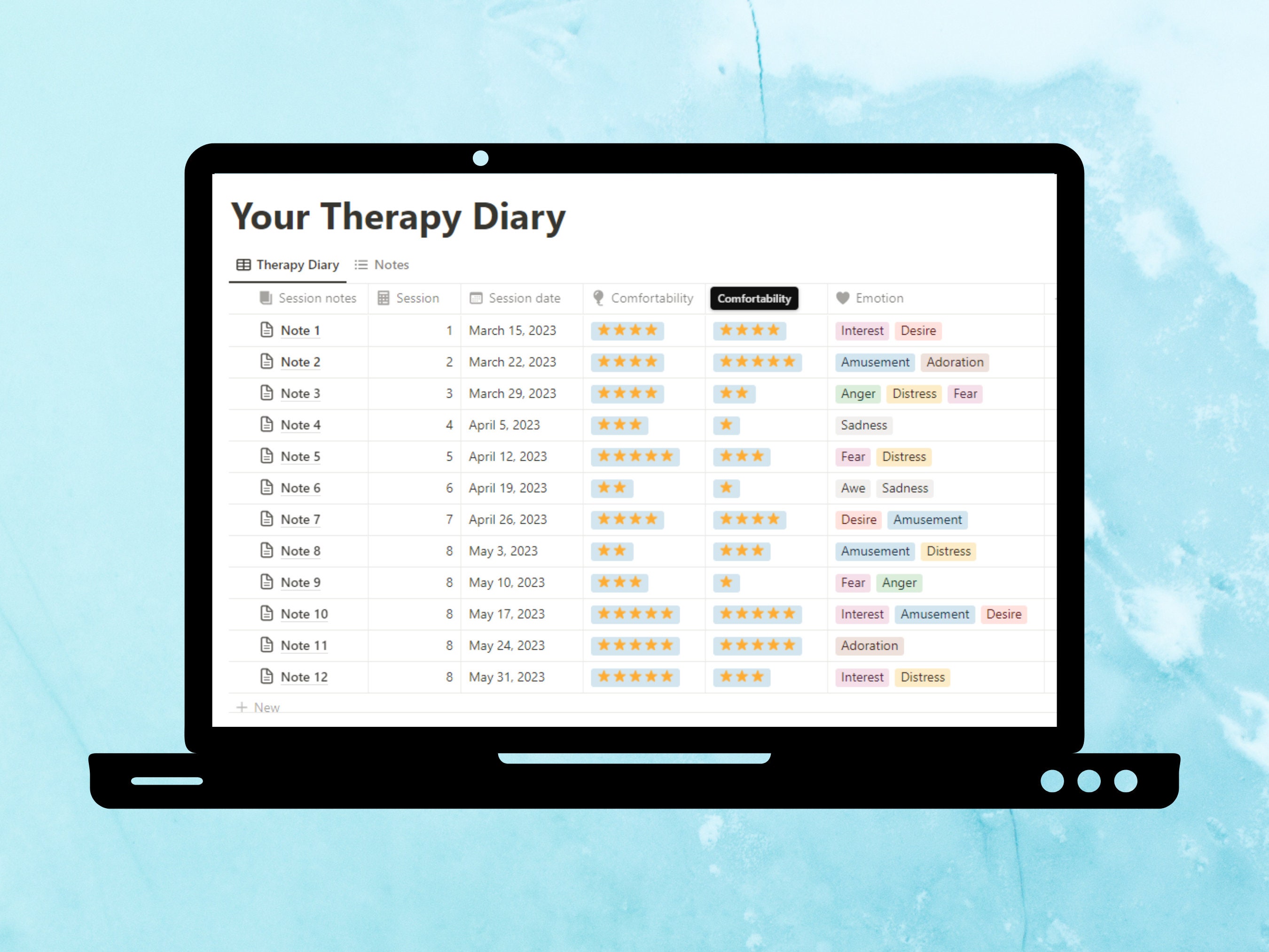 Therapy Journal Notion - Mental Health Notion Template - Progress Notes ...