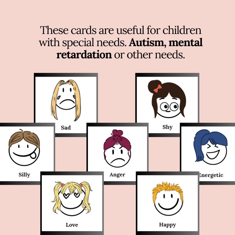 Printable Emotions Cards - Kids Emotions - Flashcards - Playing Cards ...