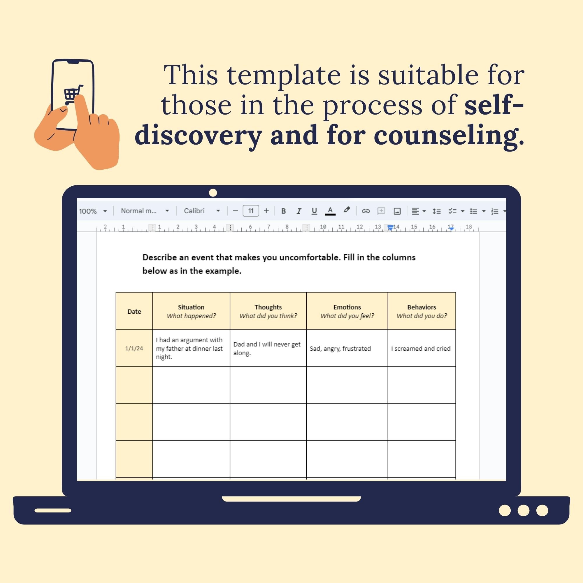 Printable CBT Worksheet - Behavior Therapist - Editable CBT Worksheets ...
