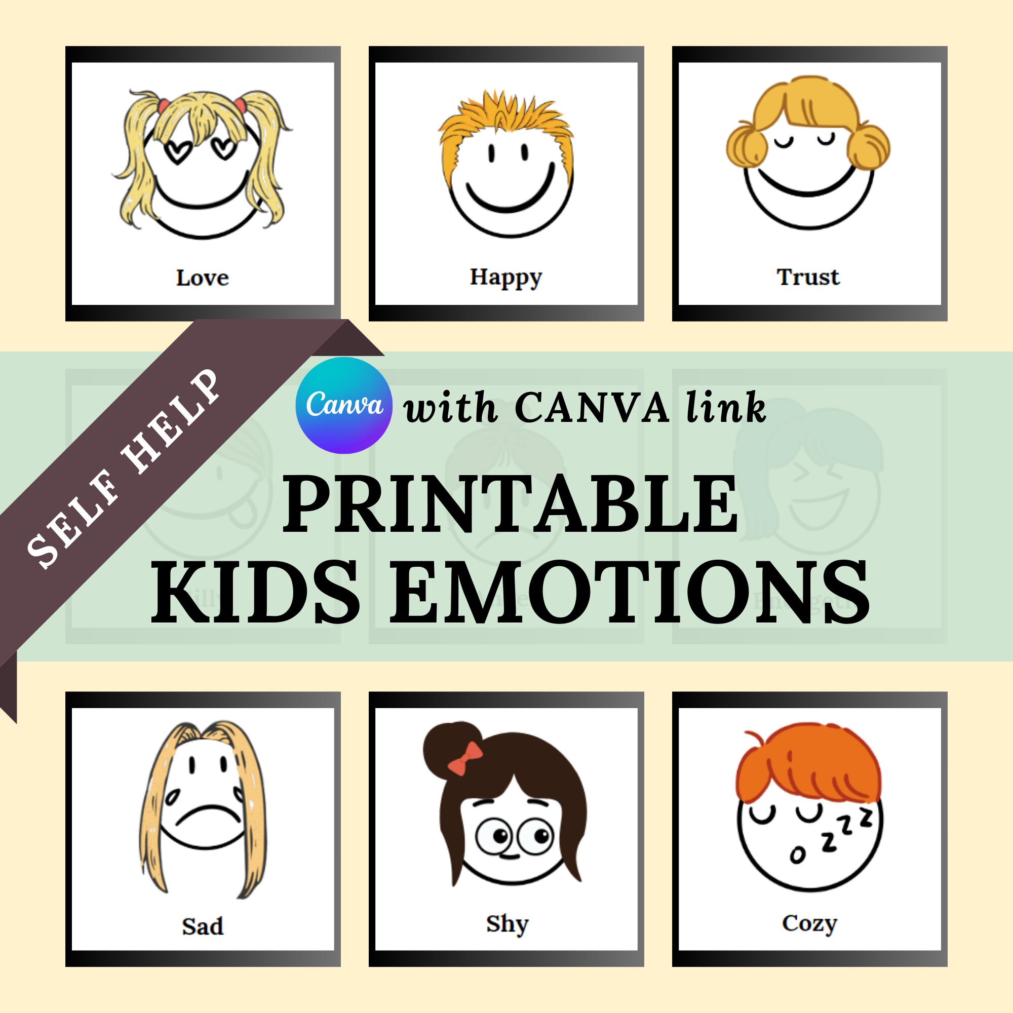 Printable Emotions Cards - Kids Emotions - Flashcards - Playing Cards ...
