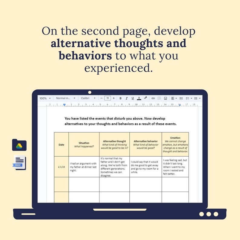 Printable Cbt Worksheet Behavior Therapist Editable Cbt Worksheets