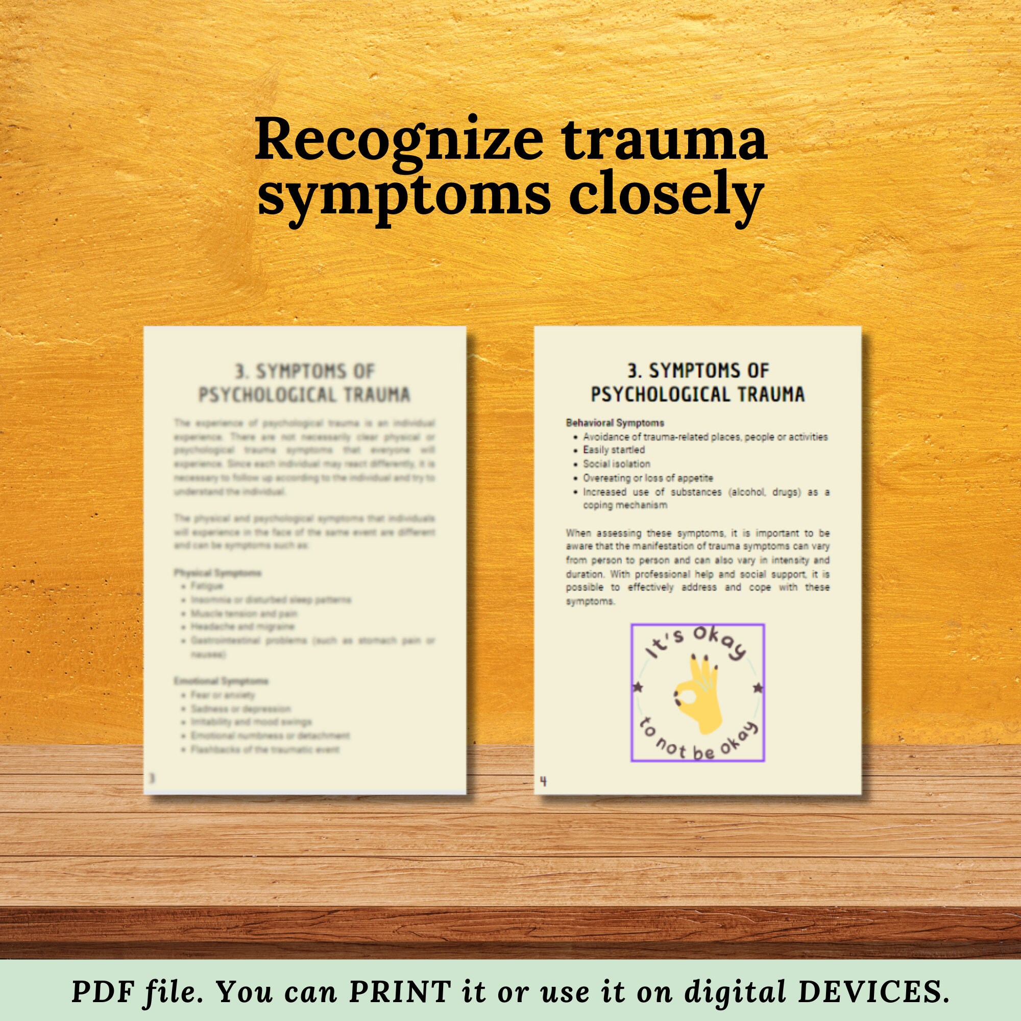 Trauma Worksheet Bundle: PTSD Coping Skills & Healing Journal Editable ...