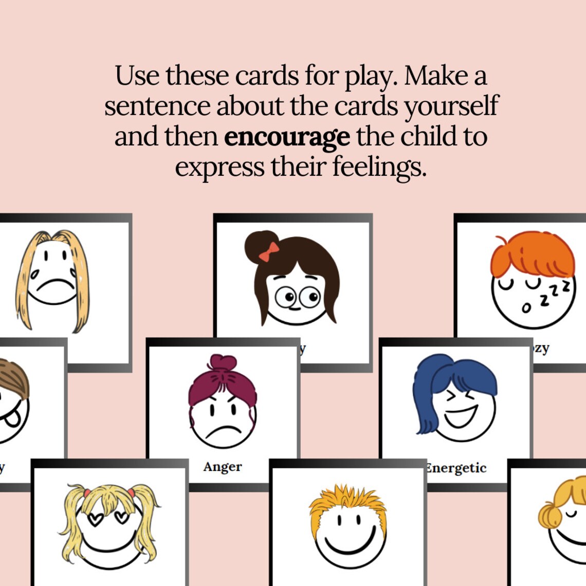 Printable Emotions Cards Kids Emotions Flashcards Playing Cards ...
