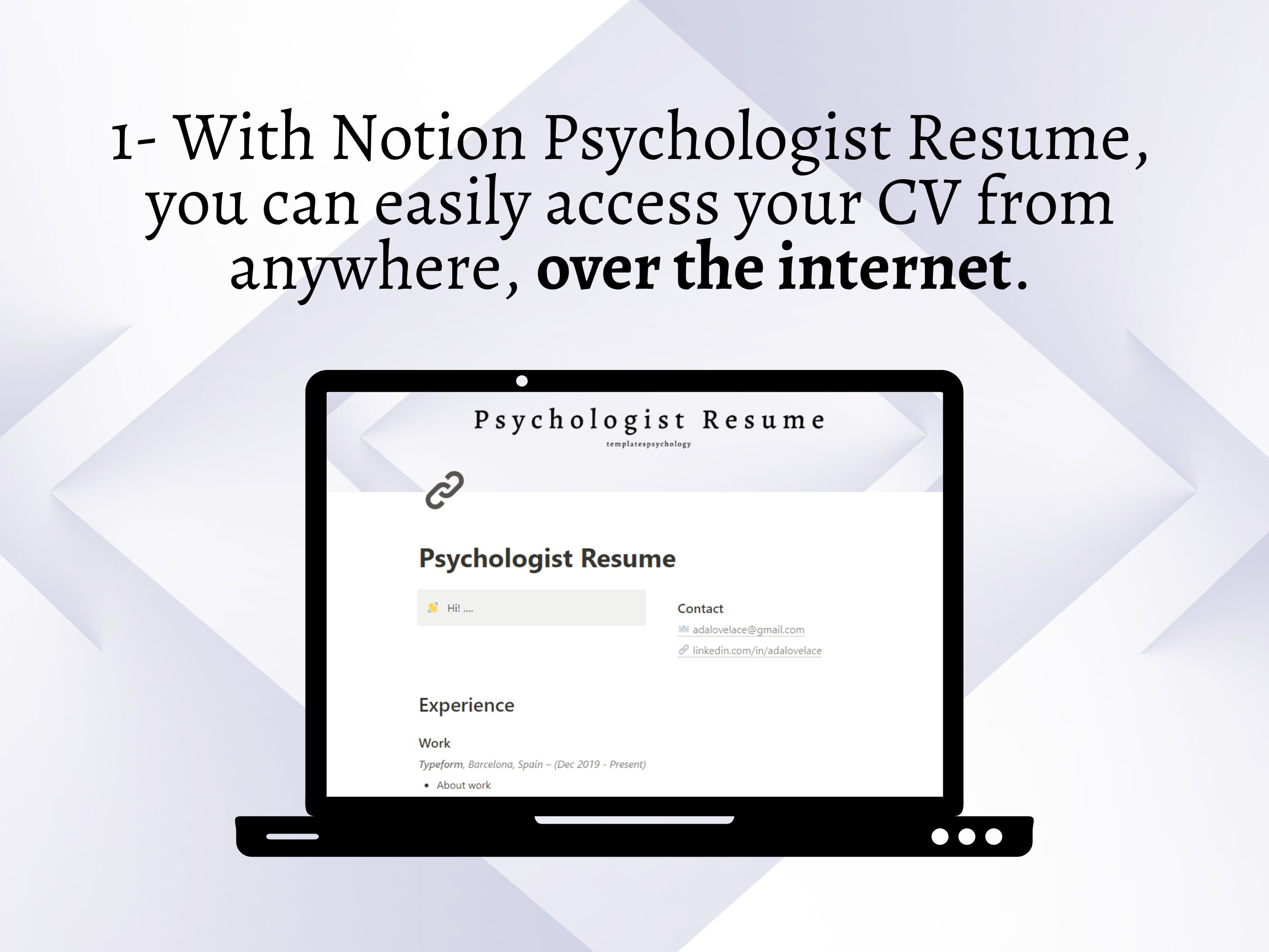 CV Template Clinical Psychologist, Psychologist Resume, Notion ...
