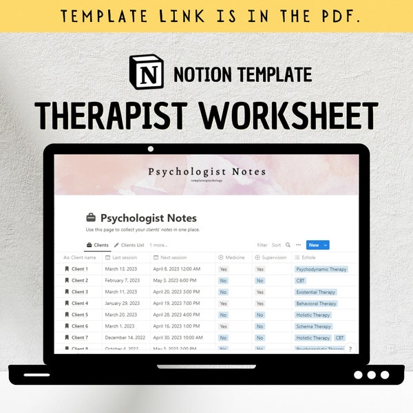 Therapy Notes Notion Template - Etsy