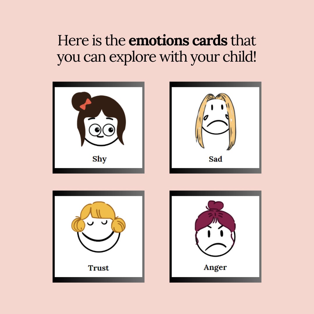 Printable Emotions Cards - Kids Emotions - Flashcards - Playing Cards ...
