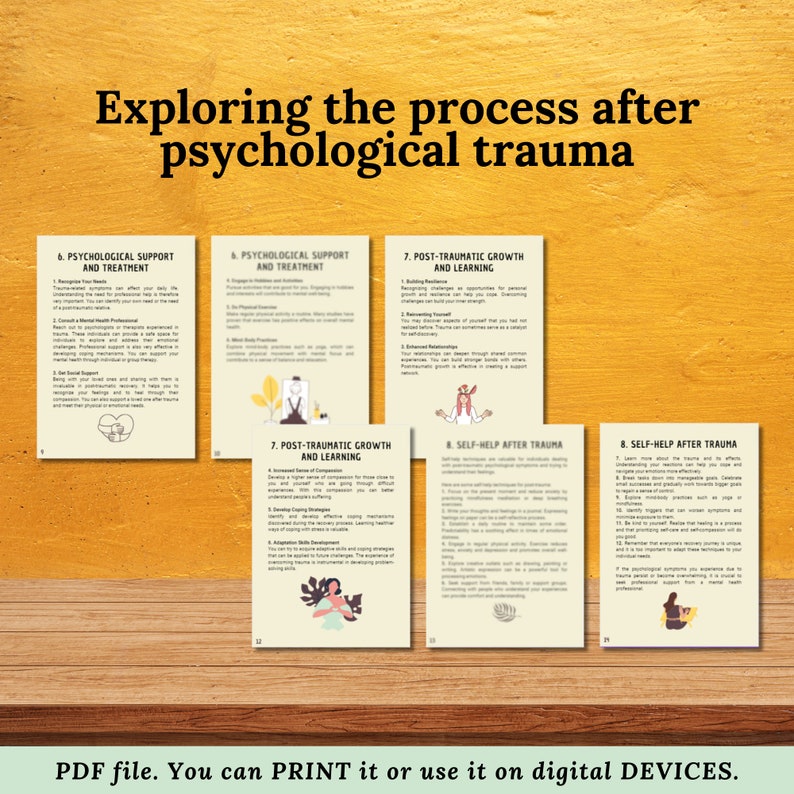 Trauma Worksheet Bundle: PTSD Coping Skills & Healing Journal Editable ...