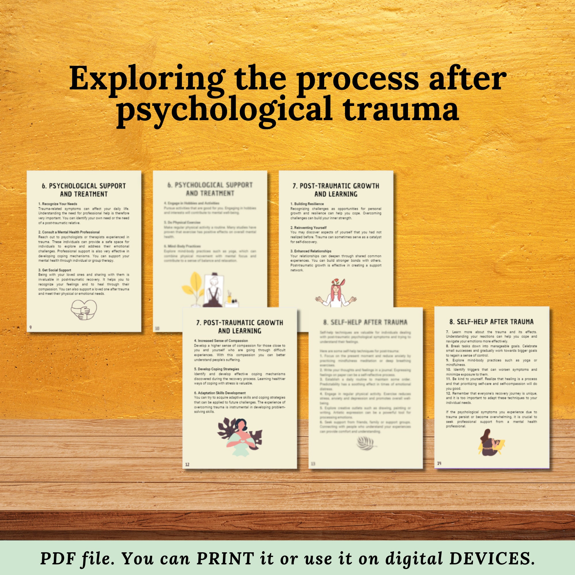 Trauma Worksheet Bundle: PTSD Coping Skills & Healing Journal Editable ...